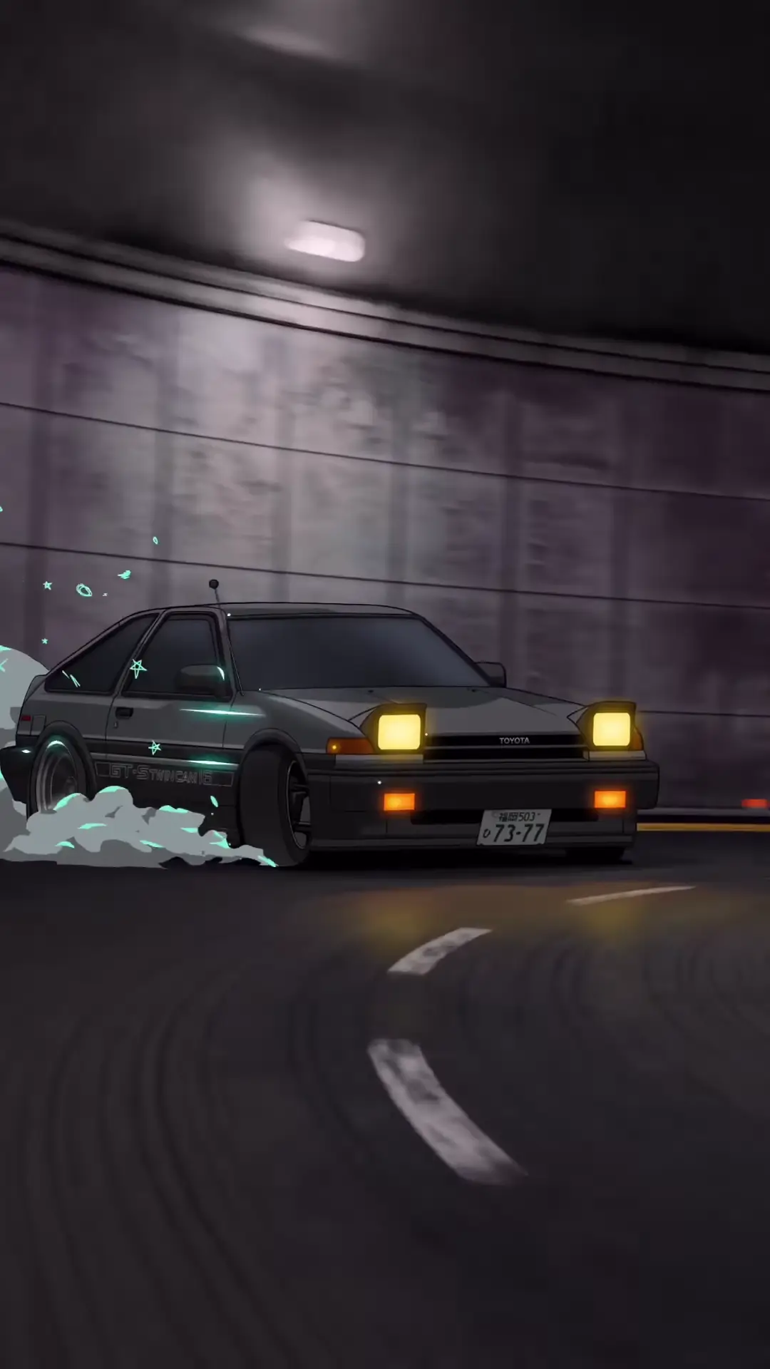 INITIAL D AE86 #ниссан #машины #авто #дрифт #burnout on phone